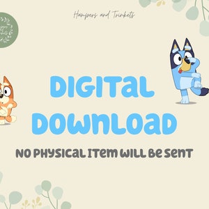 Blue Party Favor Candy Corn Digital Download Bluey Blue Dog DIY ...