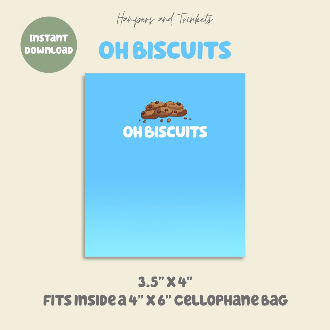 Bluey Party Favor Oh Biscuits Digital Download Bluey - Etsy Canada