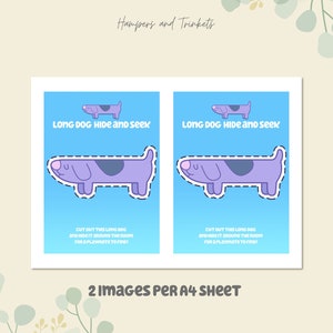 Blue Party Favor Long Dog Hide and Seek Digital Download Bluey Blue Dog ...