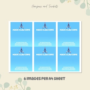 Blue Party Favor Magic Claw Coins Digital Download Bluey Blue Dog DIY ...