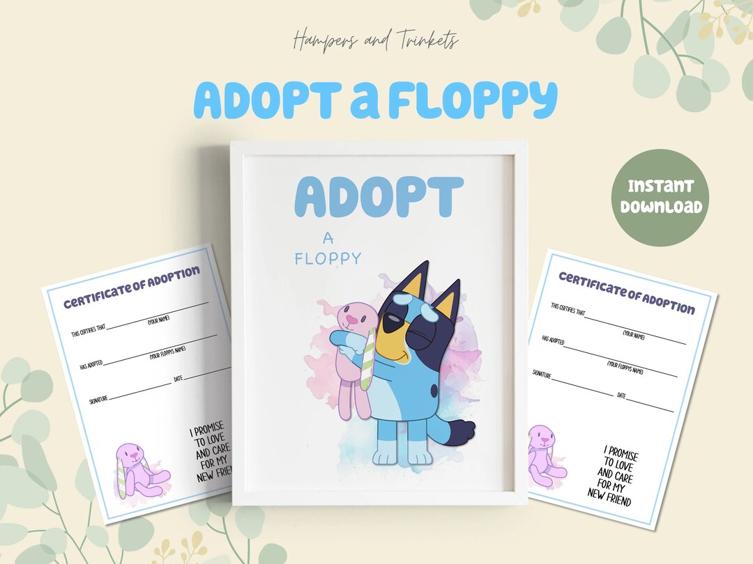 Adopt a Floppy Station Kit Digital Downloads for Adoption Certificate ...