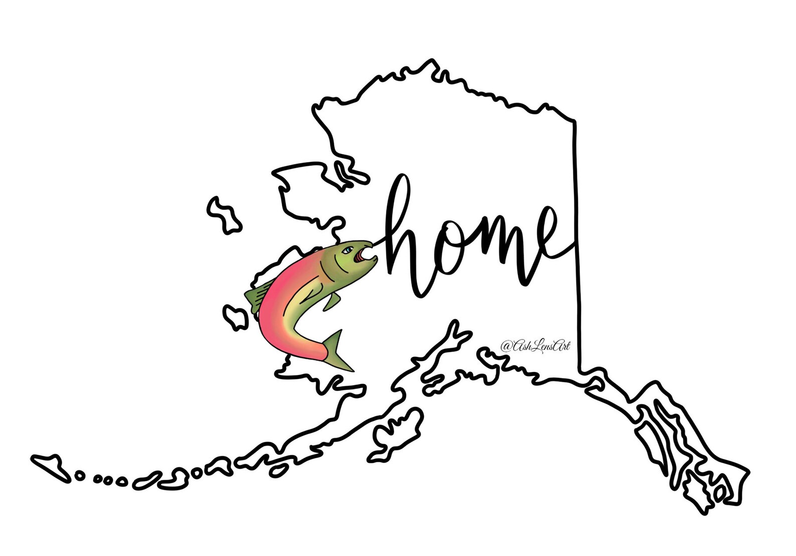 Home is Alaska Sticker Alaska Sticker Alaska Art Alaska Waterbottle ...