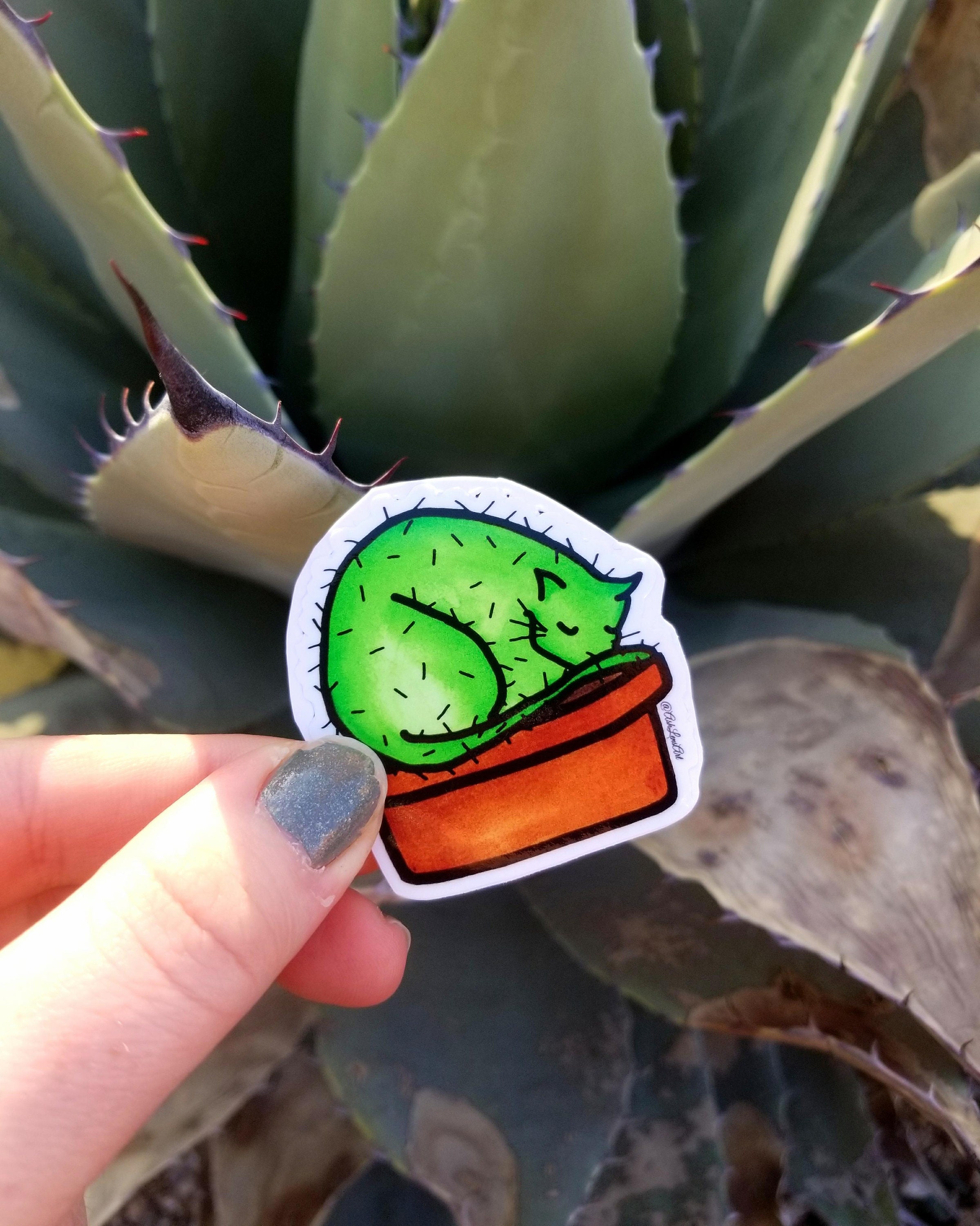 Cat-cus Sticker - Cat Cactus Sticker - Cactus Sticker - Cat Sticker ...