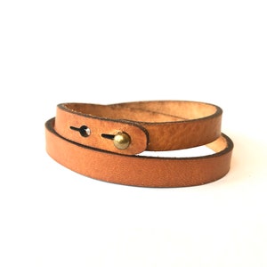 Double Wrap Leather Bracelet - Adjustable Stud Cuff - Classic Boho ...