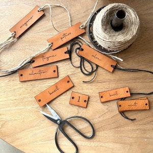 Leather Plant Markers for Pots - Tie on Plant Tags - Custom Plant ...