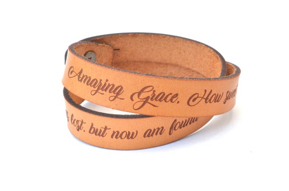 Amazing Grace Double Wrap Leather Bracelet Religious Gift | Etsy