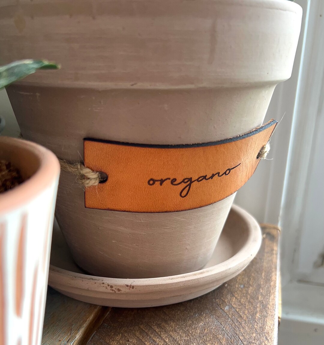 Leather Plant Markers for Pots - Tie on Plant Tags - Custom Plant ...