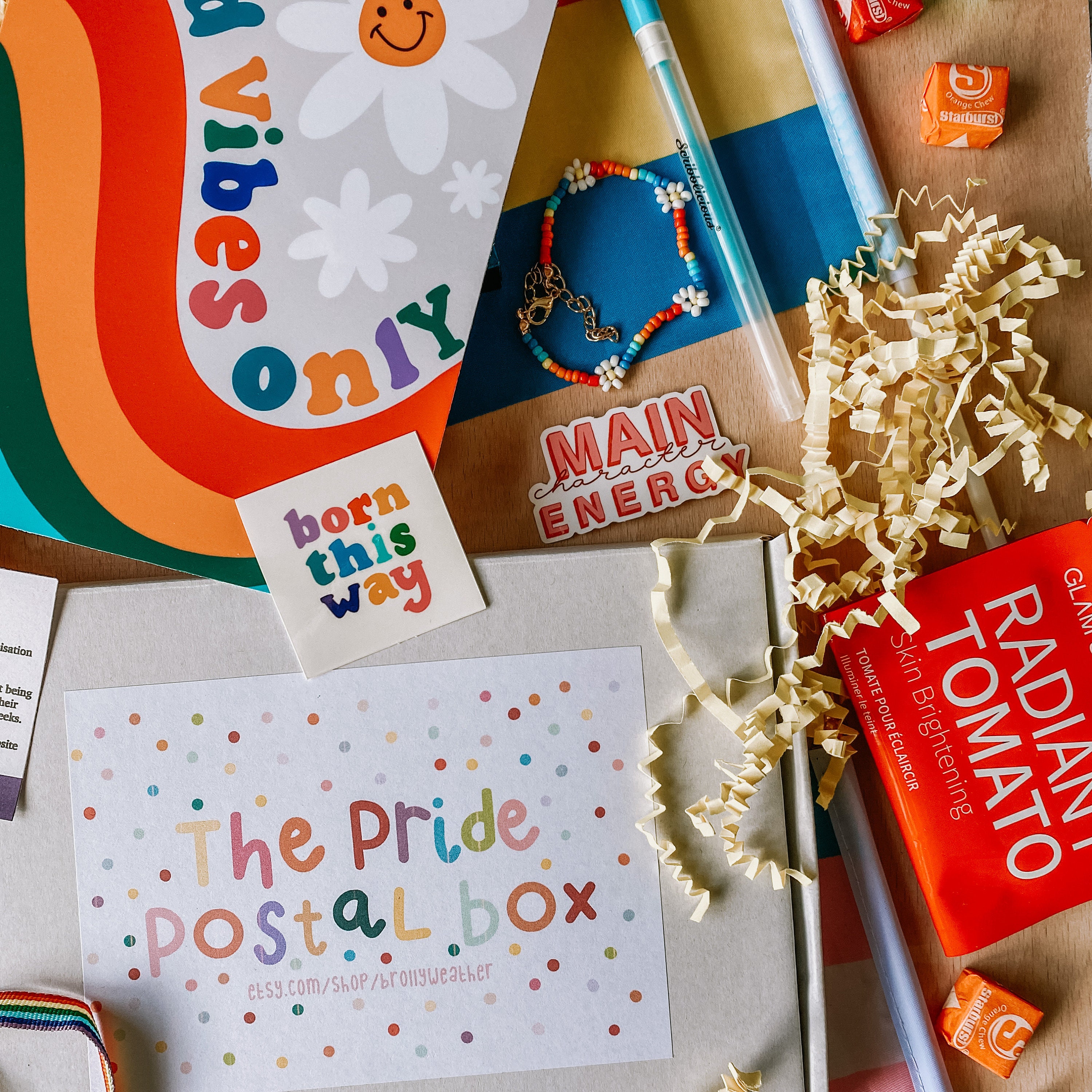 Paper & Party Supplies Rainbow Box Charity Donation Positive Vibes ...