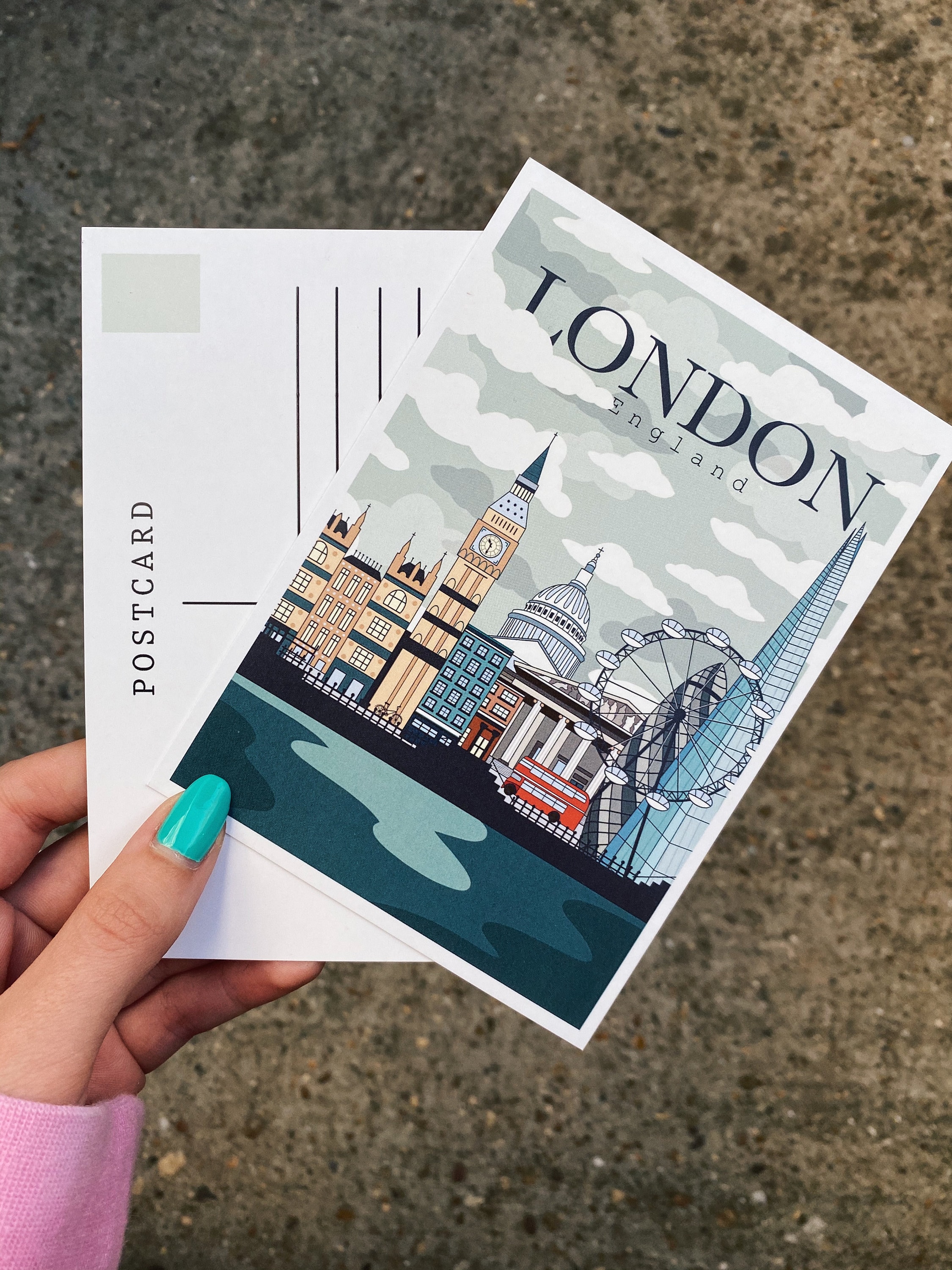 London Postcard Travel Postcard London Art London Wall | Etsy