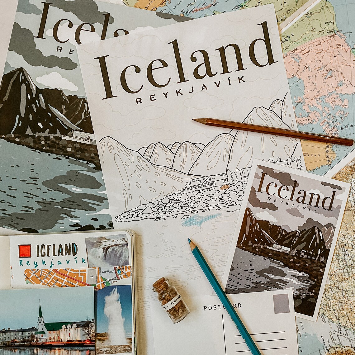 Iceland Postcard Reykjavik Postcard Iceland Art Iceland - Etsy UK