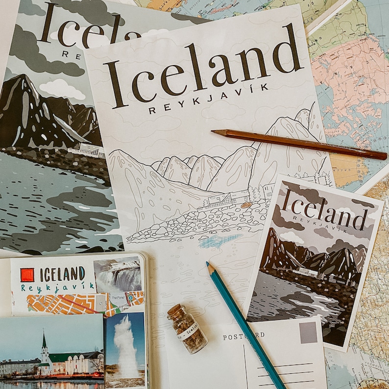 Iceland Postcard Reykjavik Postcard Iceland Art Iceland - Etsy UK