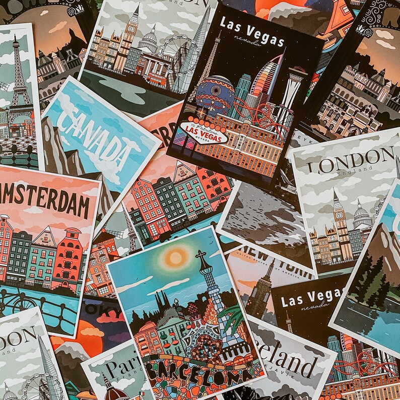 TEN Travel Postcards City Postcards City Prints Canada - Etsy