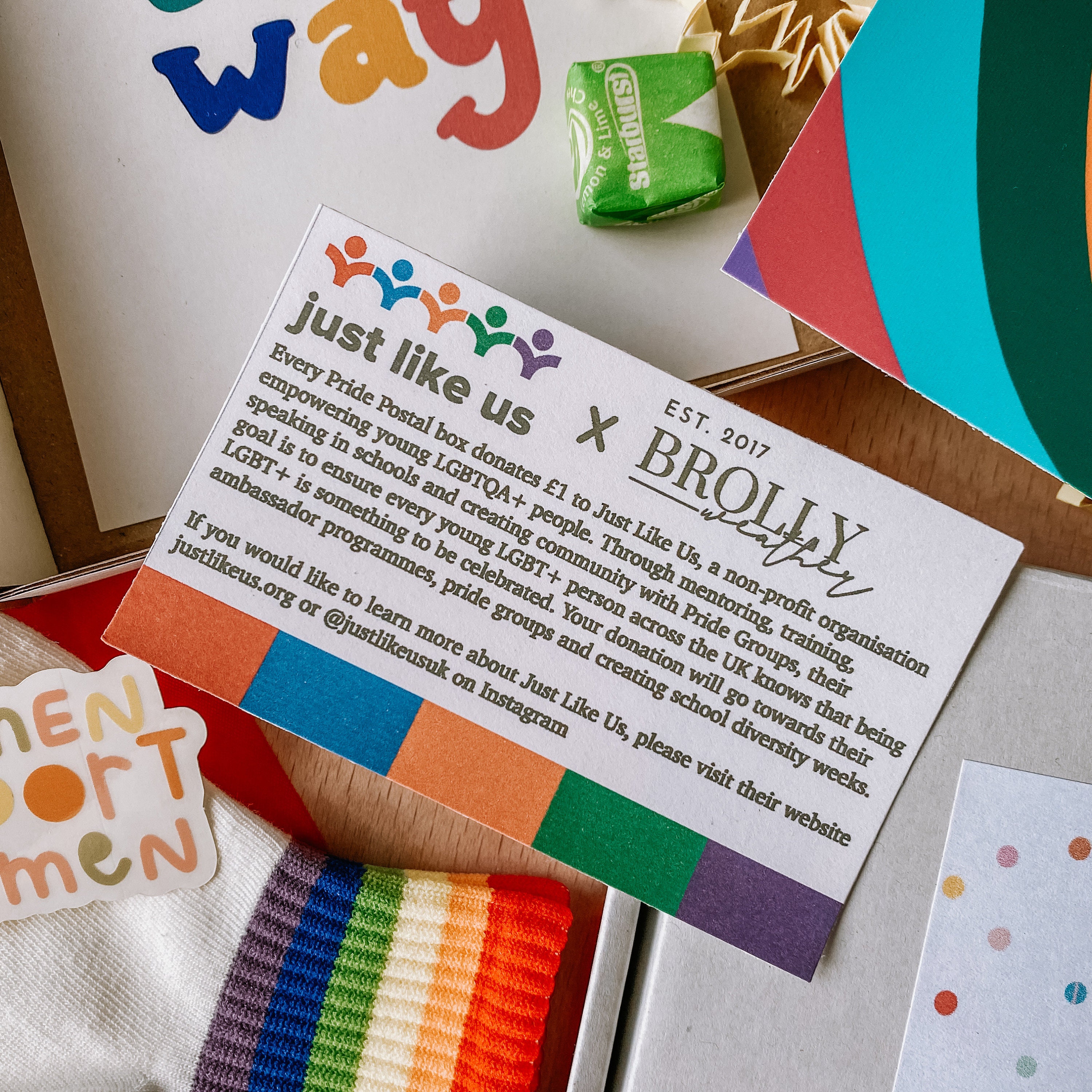 Paper & Party Supplies Rainbow Box Charity Donation Positive Vibes ...