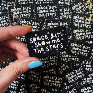 Space Girl Sticker | Vinyl Sticker | Stars Sticker | Holo Sticker ...