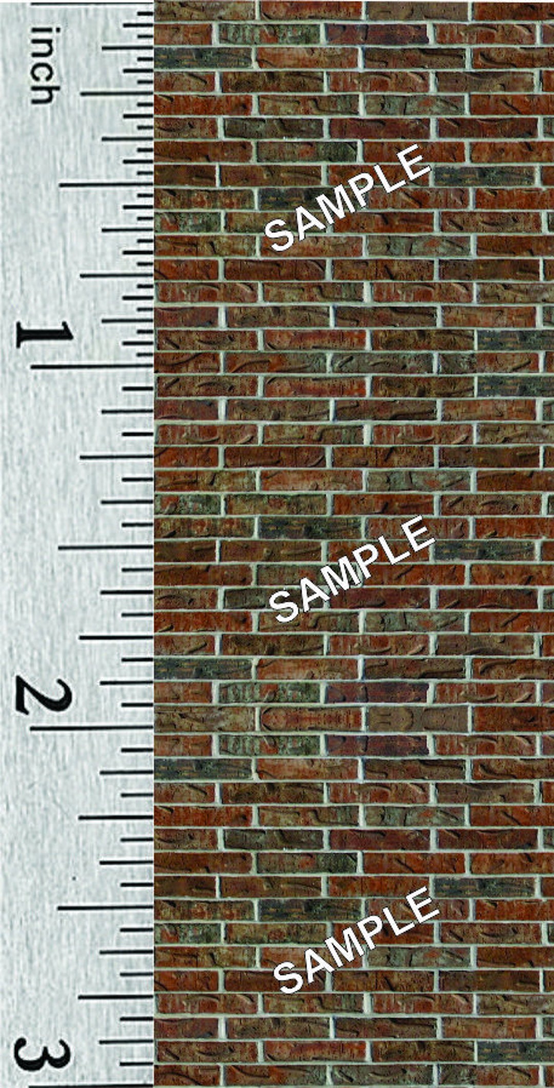 Quarter Scale or 1:144 Scale Miniature Dollhouse Brick Wallpaper (110C ...
