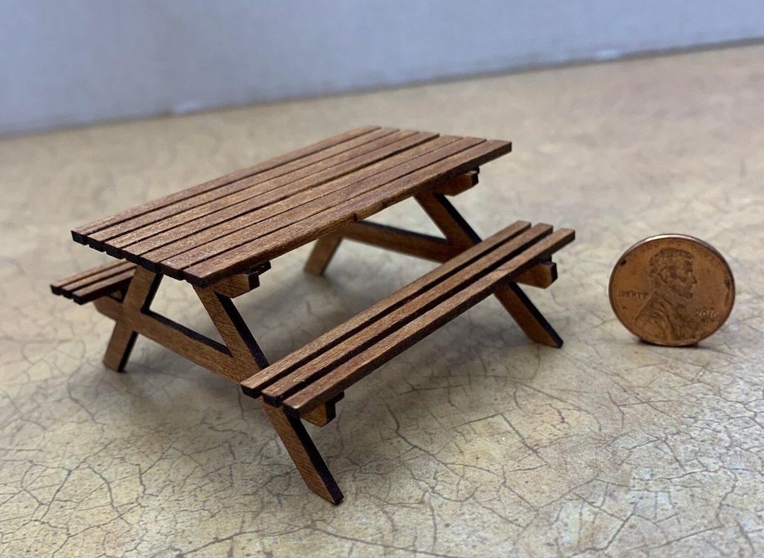 Quarter 1:24 Scale Miniature Picnic Table Kit - Etsy