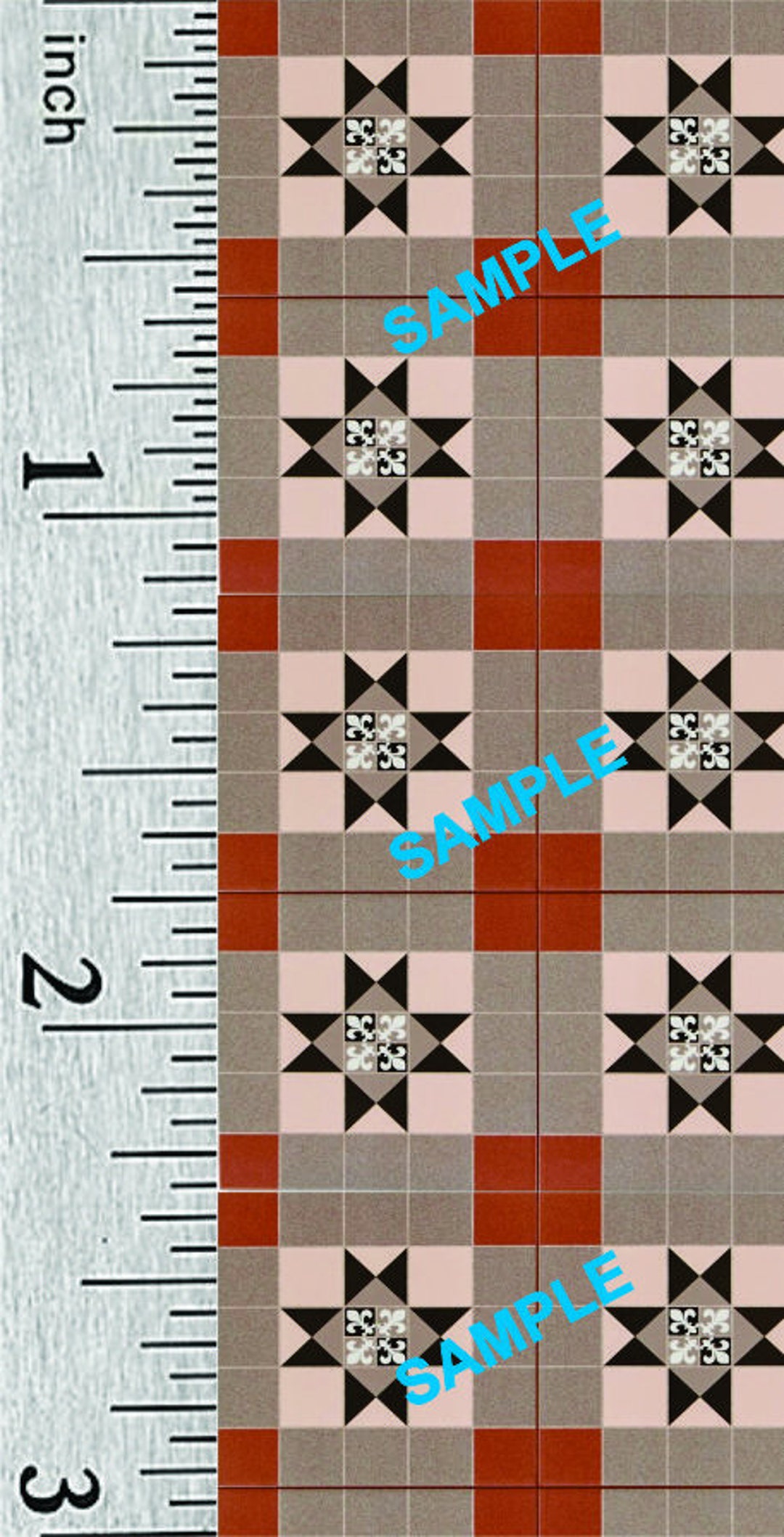 Quarter Scale and 1:144 Scale Miniature Victorian Dollhouse Tile ...