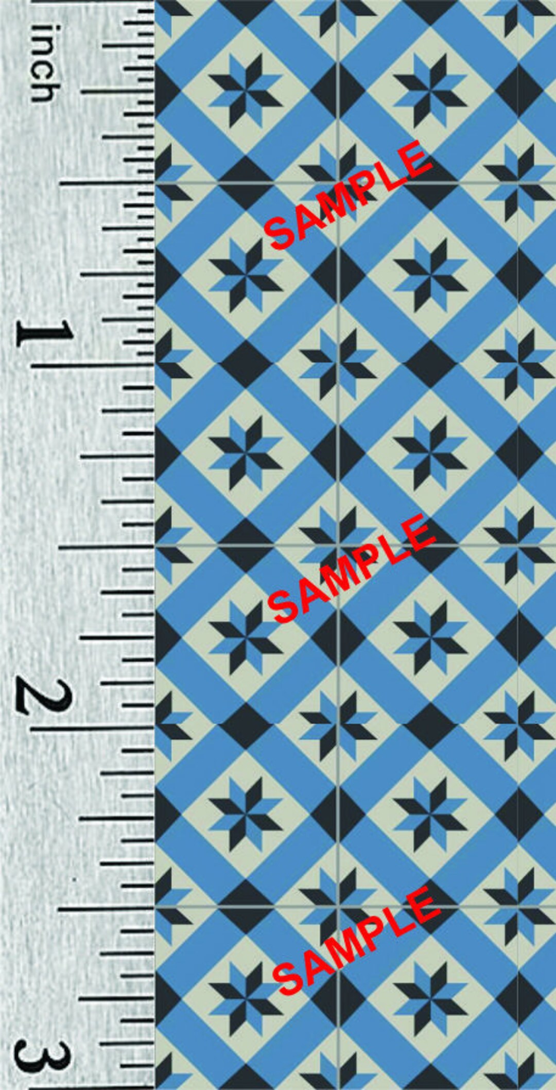 Quarter Scale and 1:144 Scale Miniature Victorian Dollhouse Tile ...