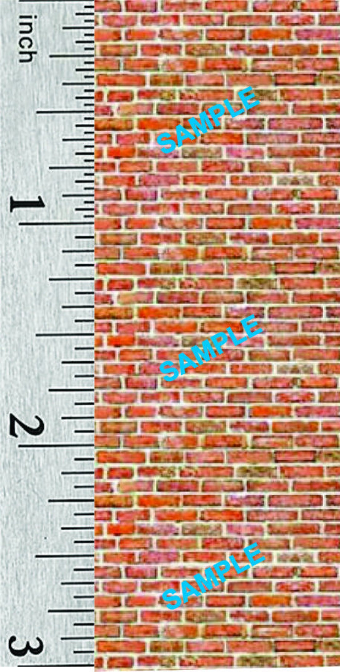 Quarter Scale or 1:144 Scale Miniature Dollhouse Brick Wallpaper (105A ...