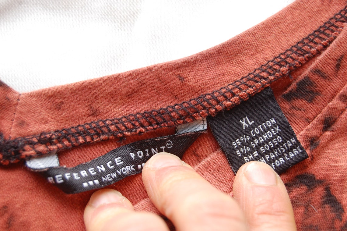 Upcycled Batik Tie Dye Dragon Fantasy XL Brown Black Cotton Shirt Ren ...