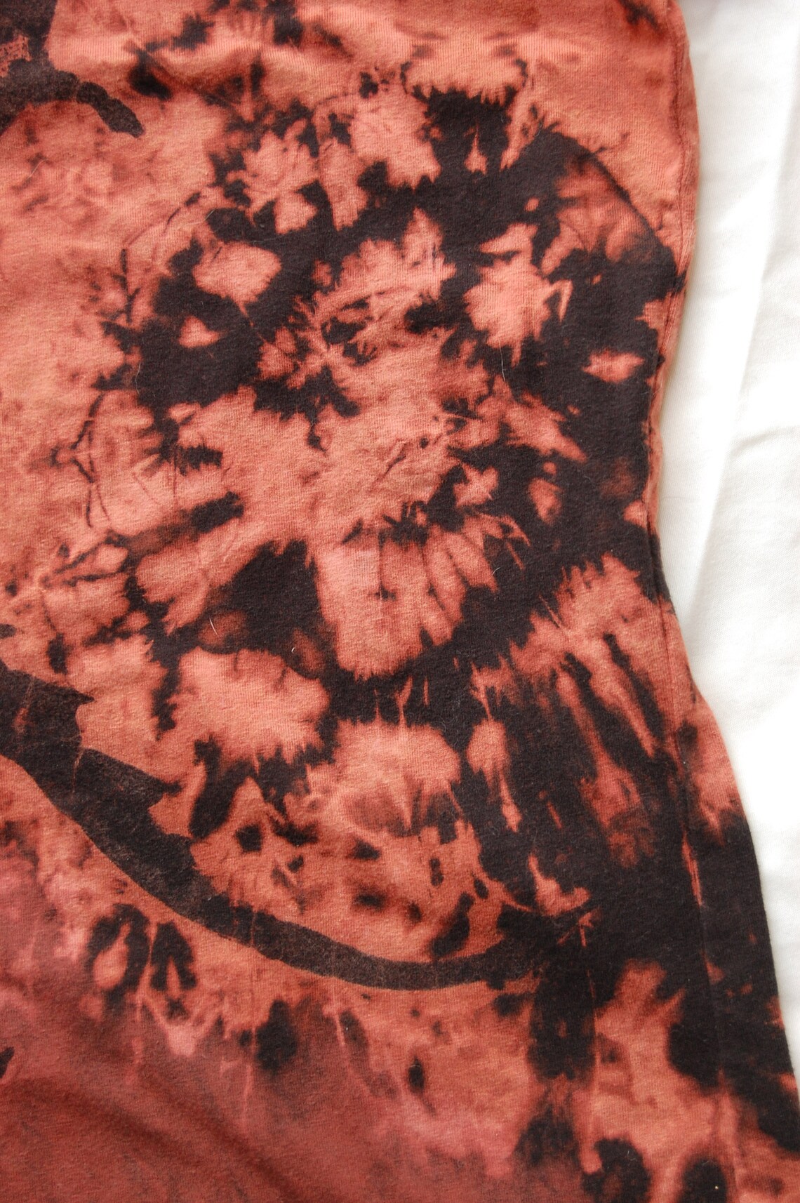 Upcycled Batik Tie Dye Dragon Fantasy XL Brown Black Cotton Shirt Ren ...