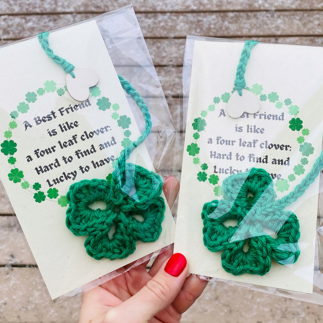 Crochet Bookmark, Four Leaf Clover Bookmark, Bookworm, Best Friend Gift ...