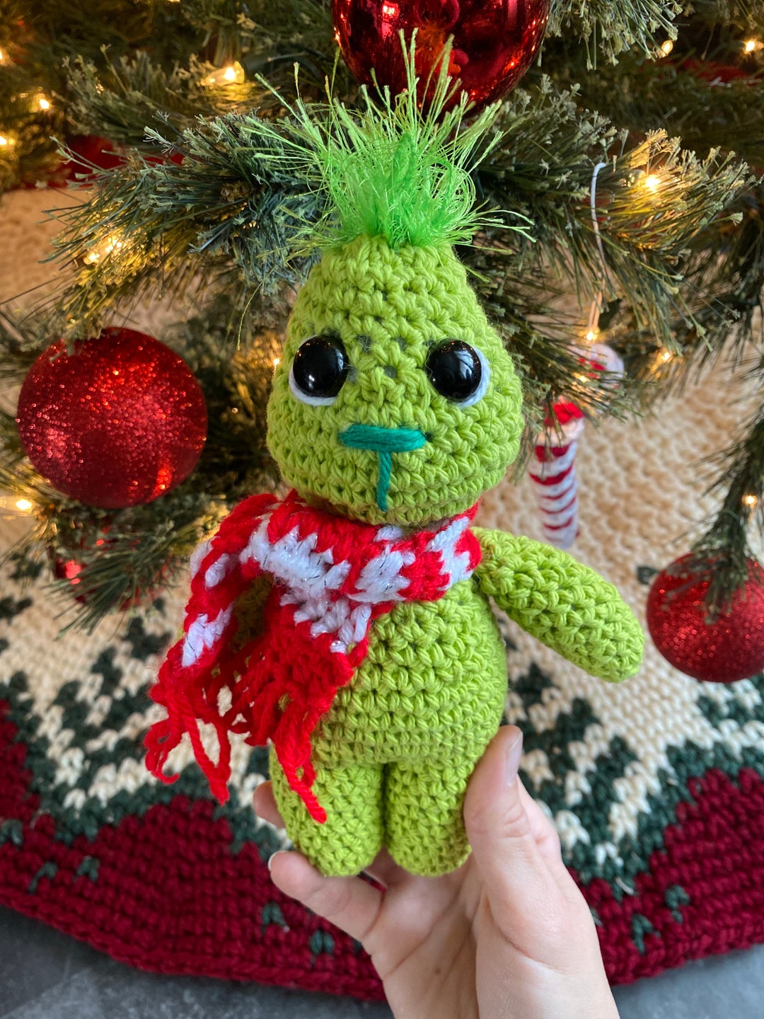 Baby Grinch Stuffie, Christmas Stuffie, Amigurimi, Grinch Toy, Stuffed ...