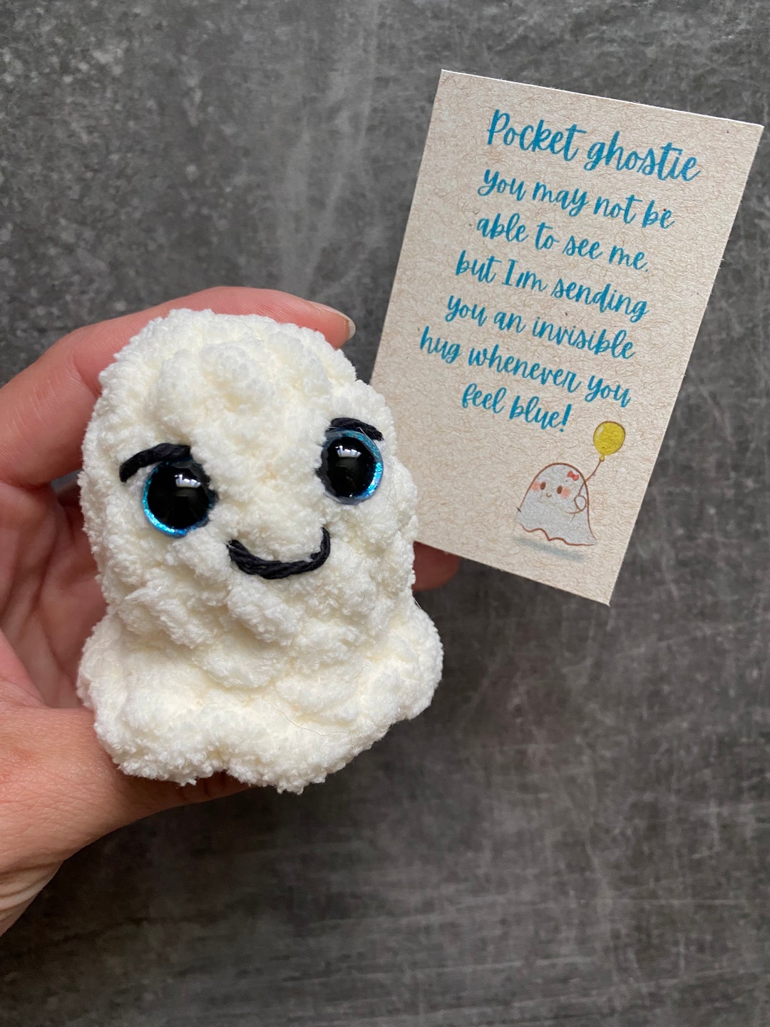 Pocket Ghost Stuffie, Desk Decor, Amigurimi, Crochet Ghost, Valentines ...