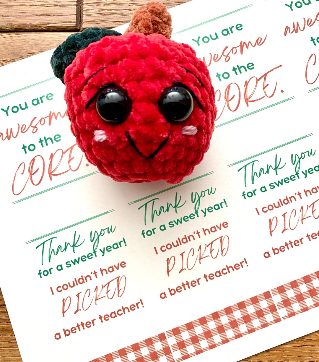 End of School Year Gift, Stuffed Apple, Emotional Support Apple Toy ...