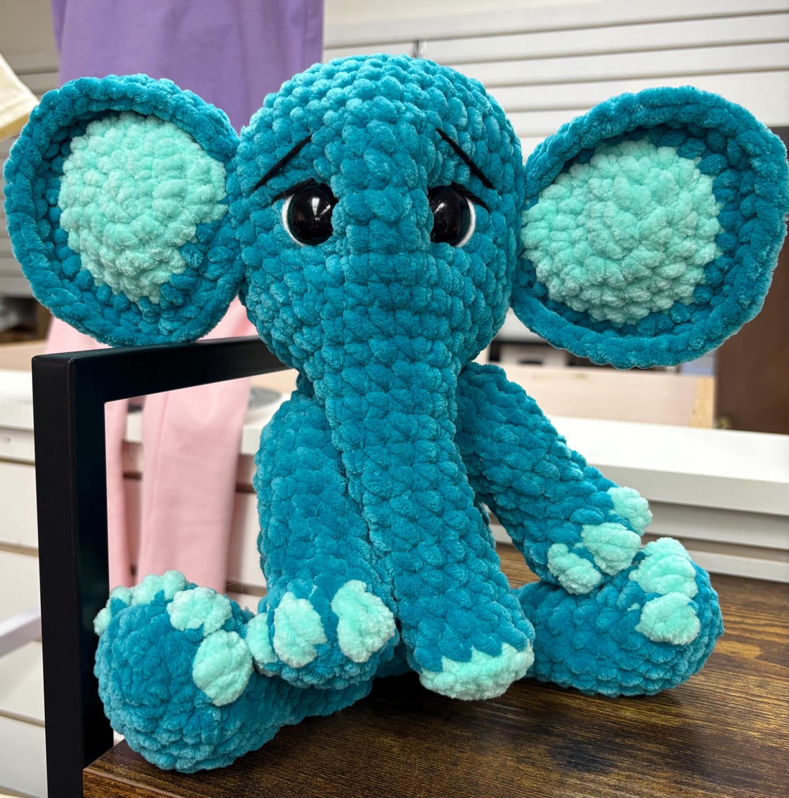 Crochet Elephant Stuffed Toy Pattern: Chenille Elephant Cuddler (PDF ...