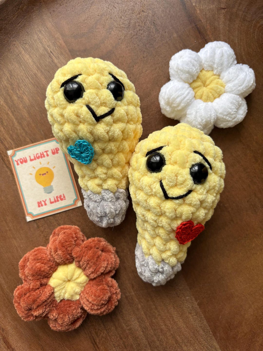 Crochet Lightbulb, You Light up My Life, Emotional Support Plush Toy ...