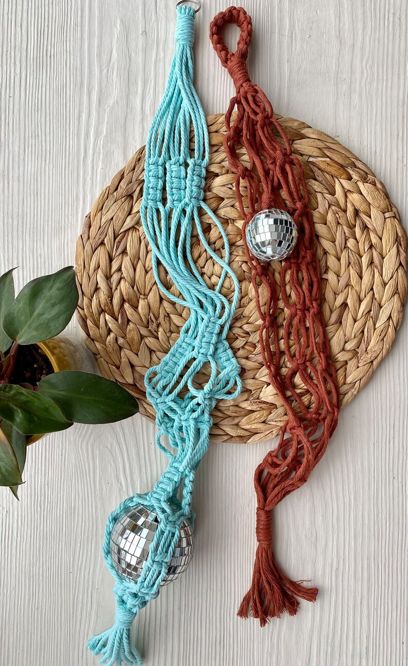 Disco Ball Macrame Plant Hanger: Boho Bohemian Decor - Etsy