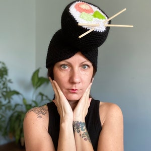 Sushi Hat, Crochet Sushi Hat, Sushi Lover, Seafood Hat, Chopstick Hat ...