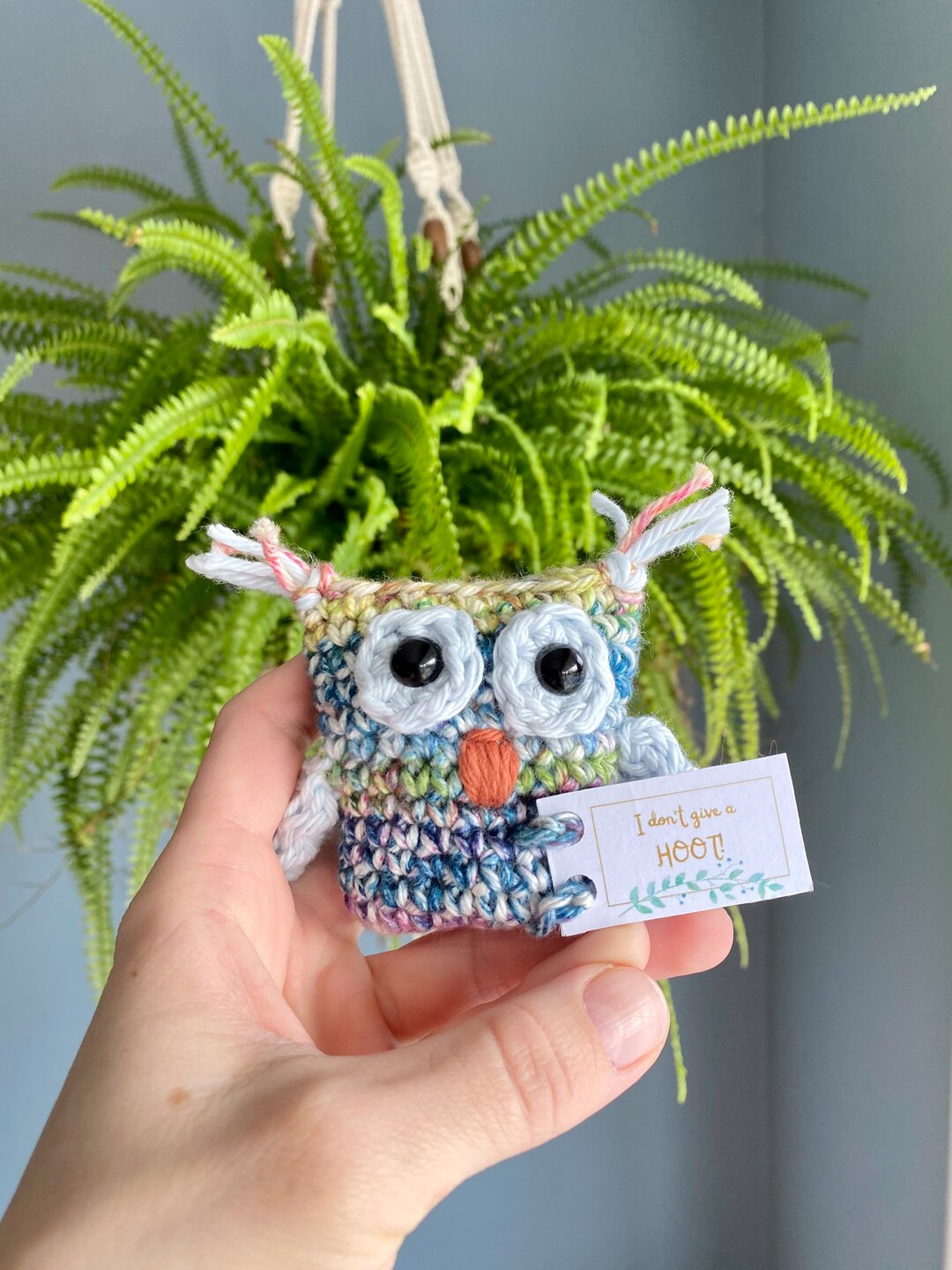 Mood Owl Stuffie, Desk Decor, Amigurimi, Crochet Owl, Coworker Gift ...