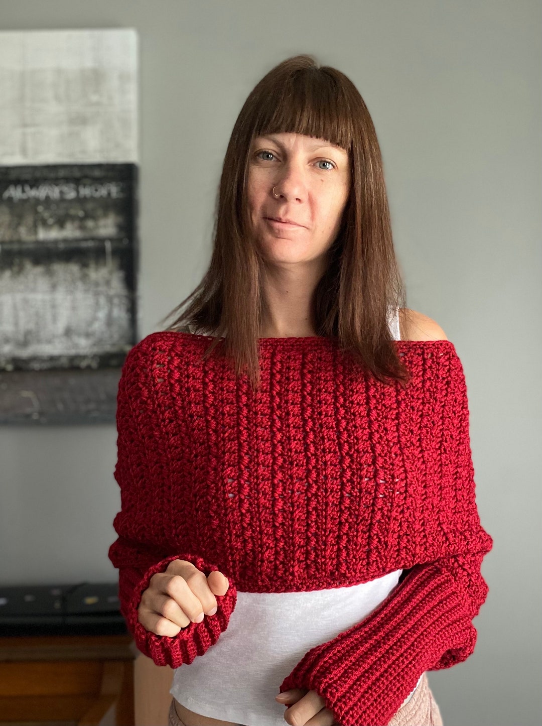 Scarf With Sleeves Pattern, Sleeved Scarf, Wrap With Sleeves, Crochet Scarf, Crochet Wrap, Pdf ...