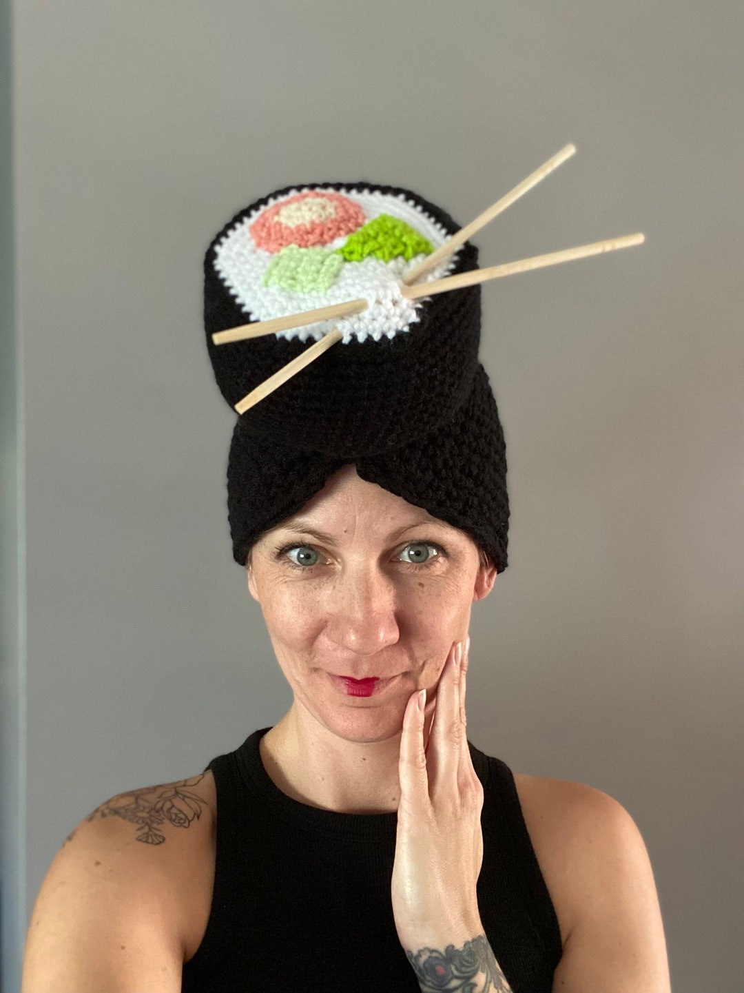 Sushi Hat, Crochet Sushi Hat, Sushi Lover, Seafood Hat, Chopstick Hat ...