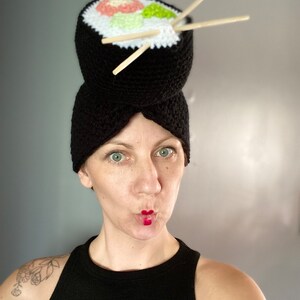 Sushi Hat, Crochet Sushi Hat, Sushi Lover, Seafood Hat, Chopstick Hat ...