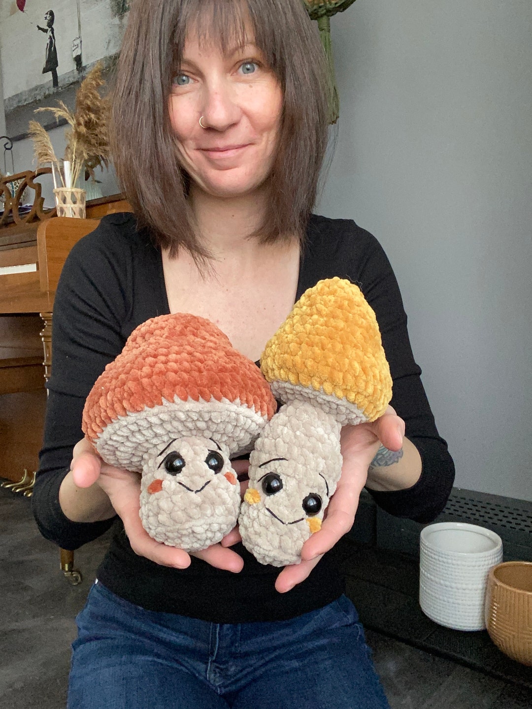 Mushroom Stuffie, Crochet Mushroom, Emotional Support, Squishy Shroomie ...