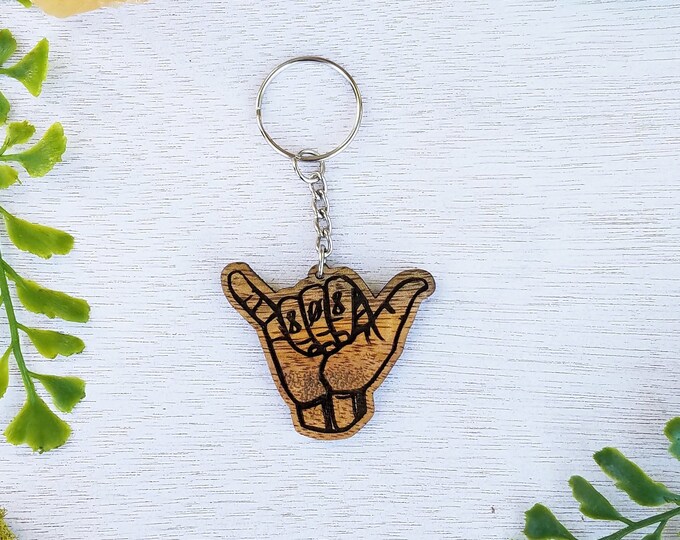 Koa Shaka 808 Hawaii Area Code Keychain Mango Made in Hawaii Hawaii ...
