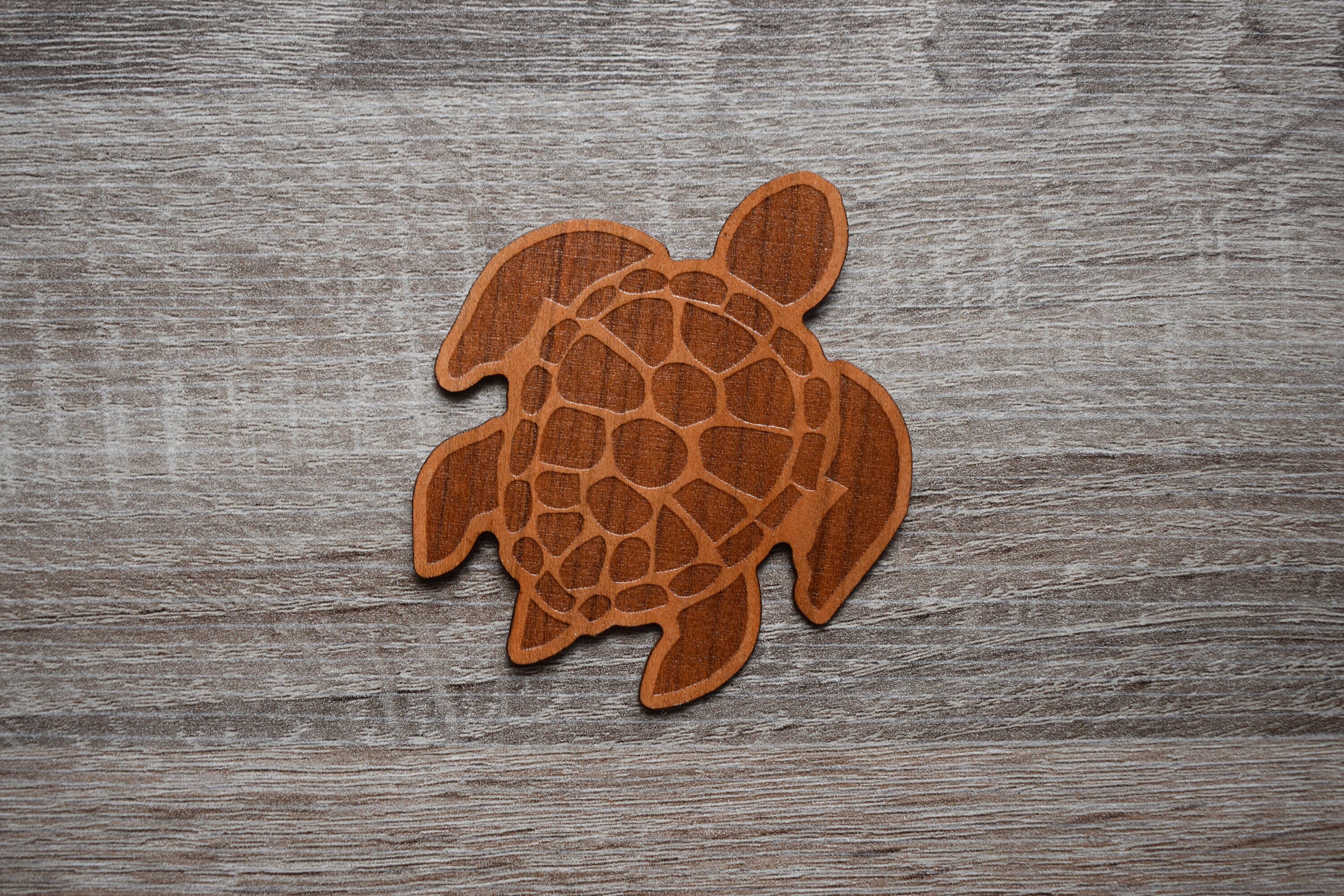 Sea Turtle Laser Engraved Wood Sticker Made in Hawaii - Etsy