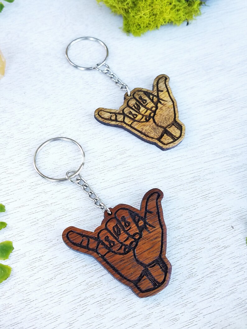 Koa Shaka 808 Hawaii Area Code Keychain Mango | Etsy