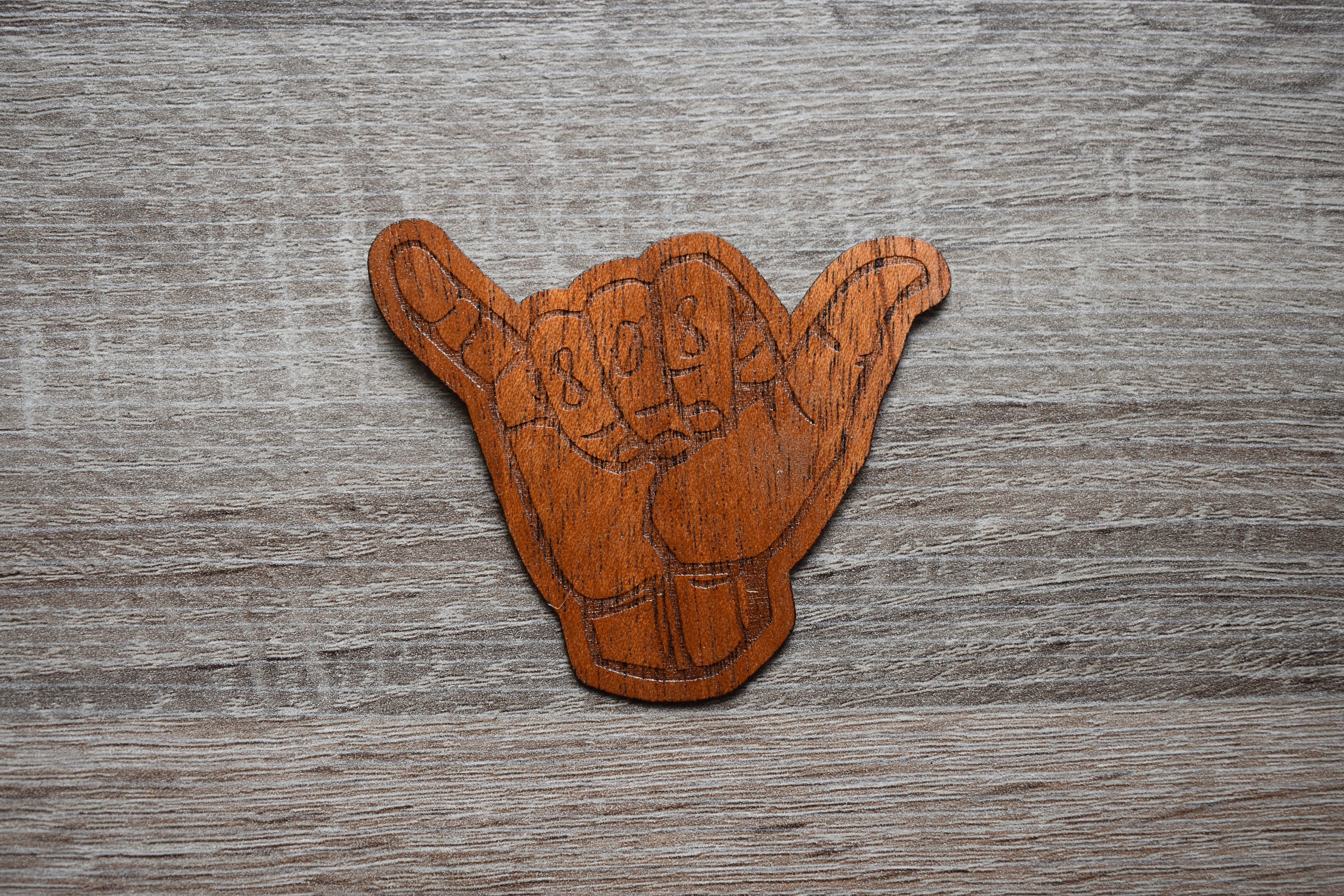 808 Shaka Hawaii Laser Engraved Wood Sticker Natural - Etsy