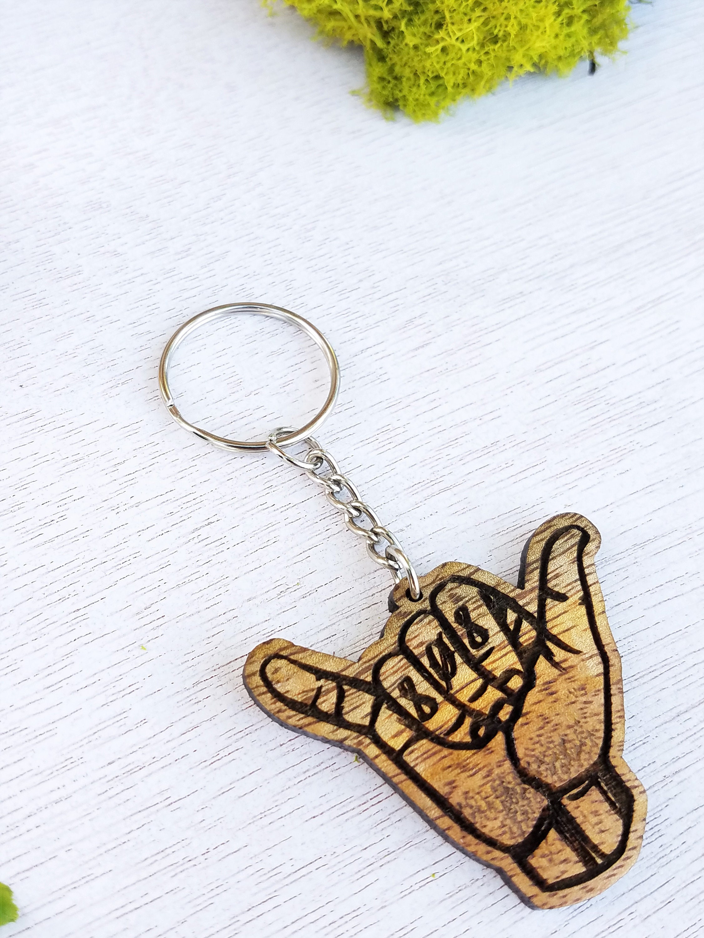 Koa Shaka 808 Hawaii Area Code Keychain Mango | Etsy