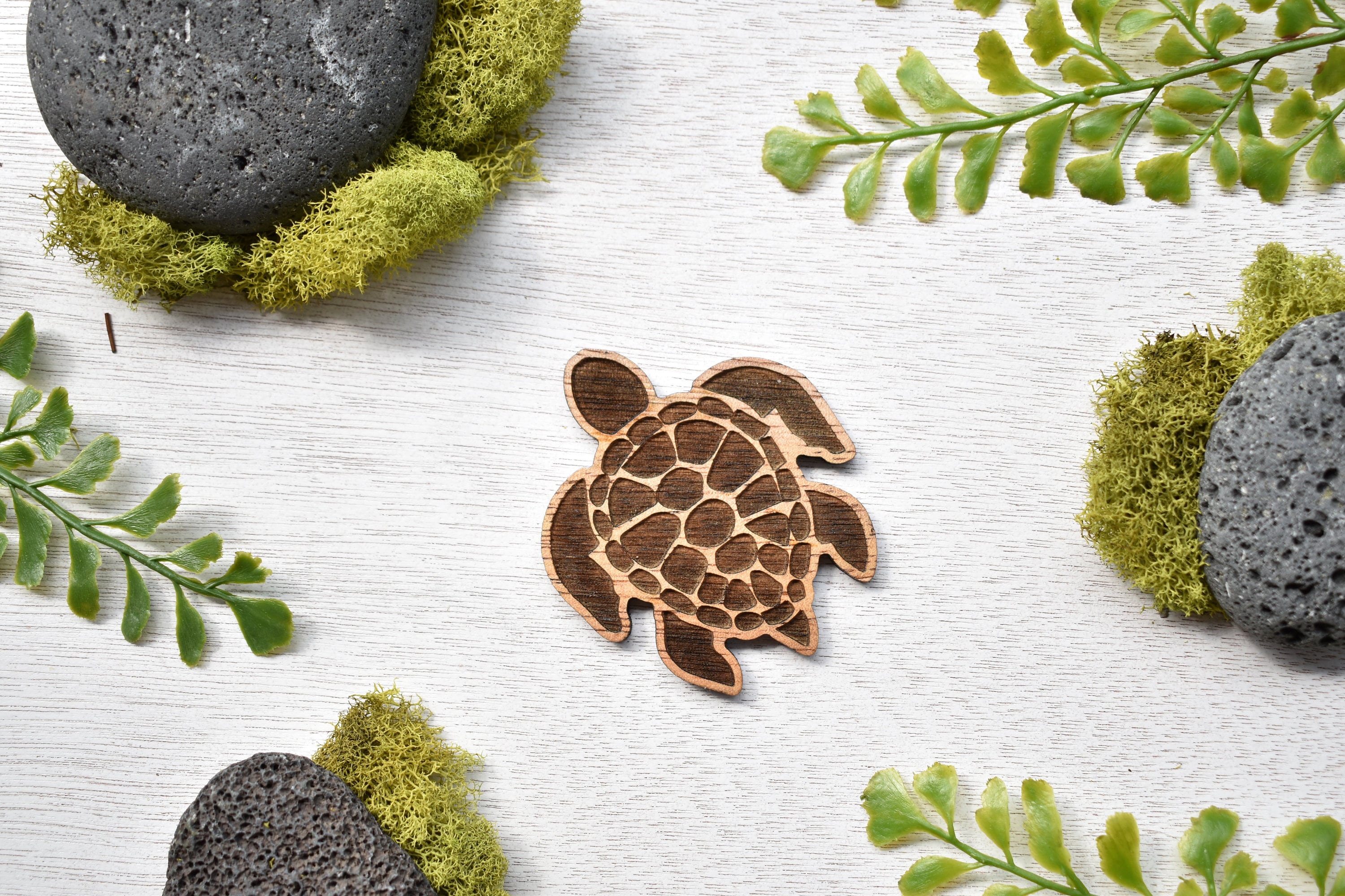 Sea Turtle Wood Magnet Albizia Made in Hawaii Laser | Etsy