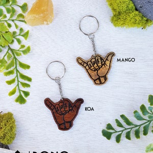 Koa Shaka 808 Hawaii Area Code Keychain Mango | Etsy