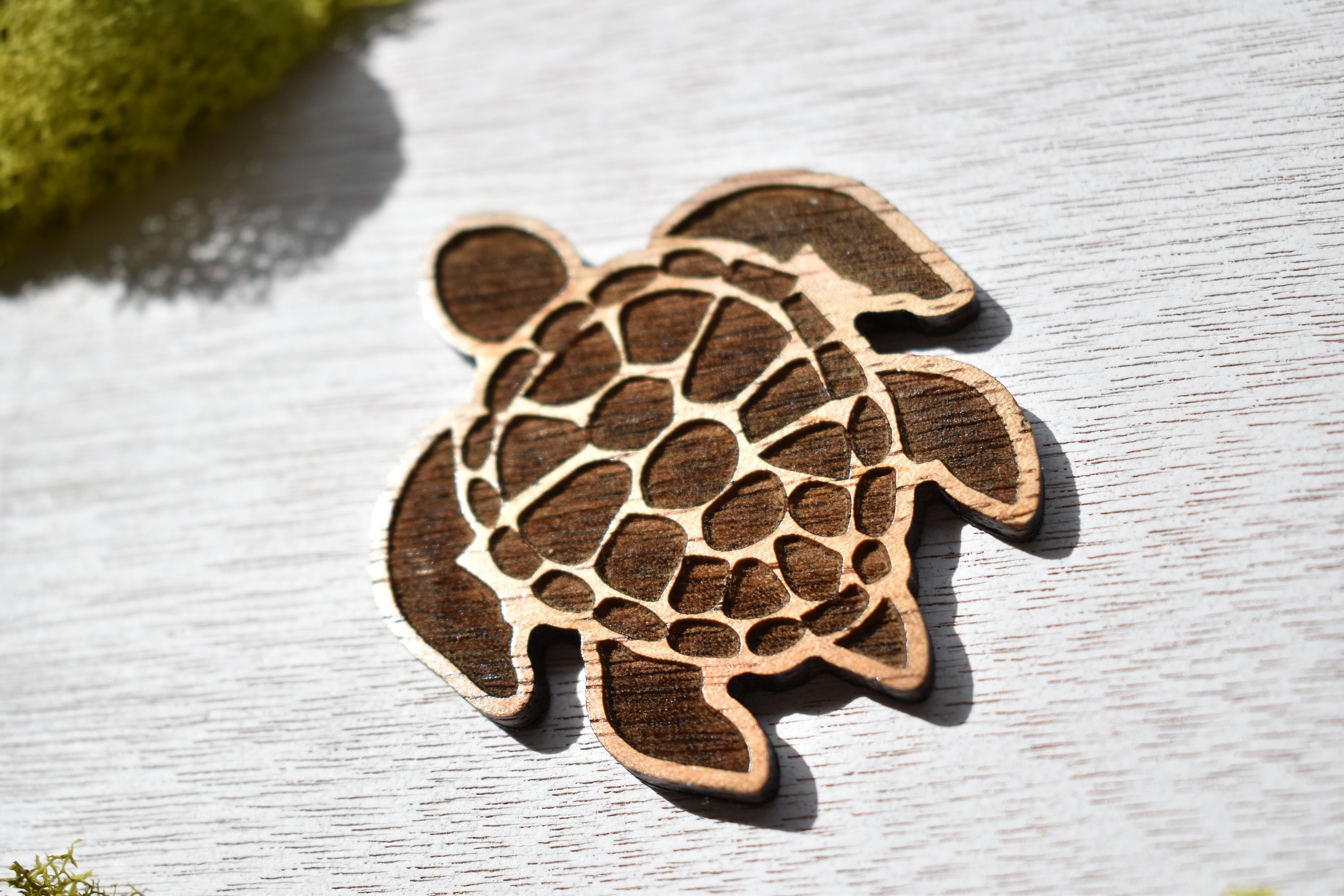 Sea Turtle Wood Magnet Albizia Made in Hawaii Laser | Etsy