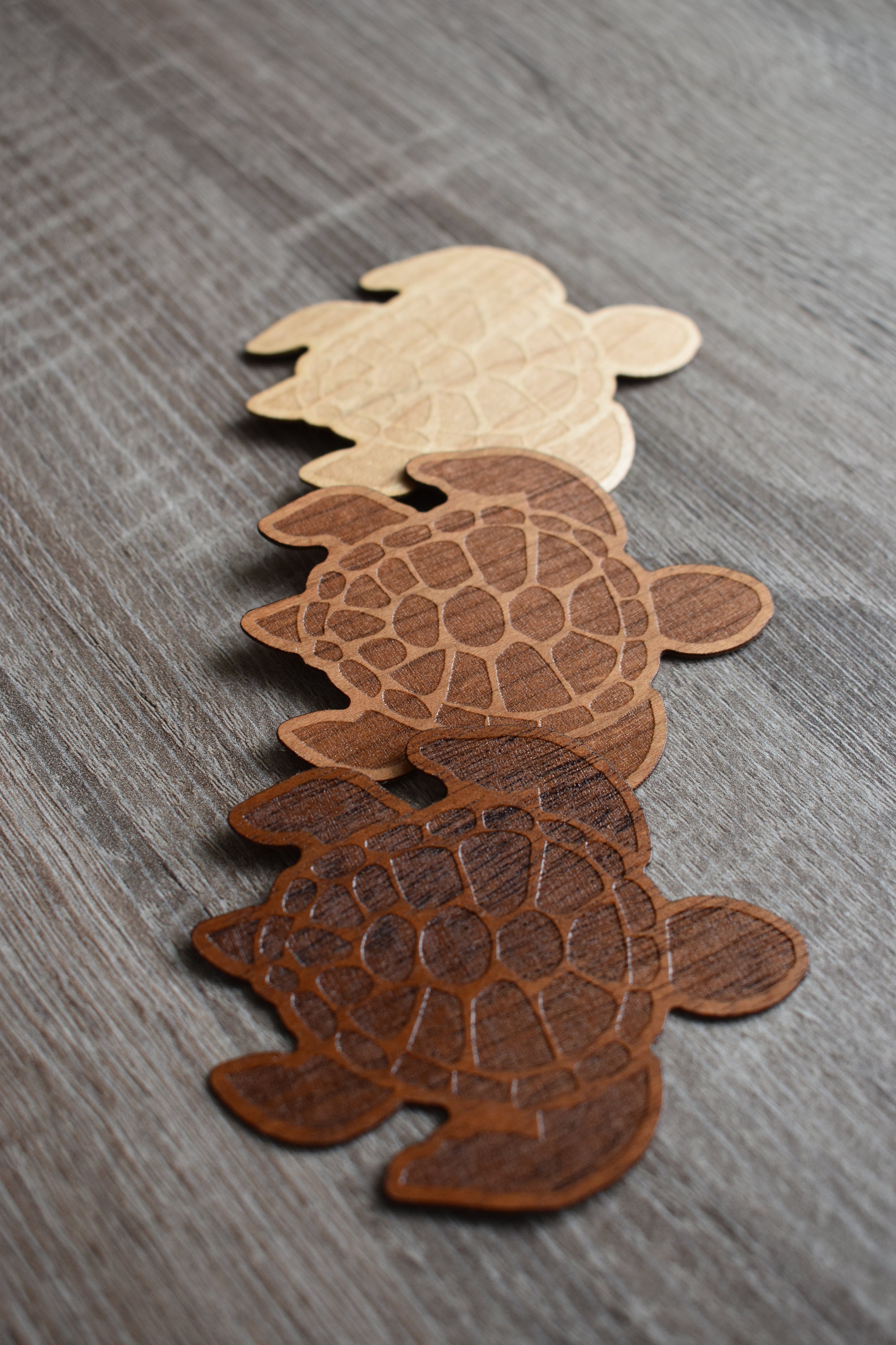 Sea Turtle Laser Engraved Wood Sticker Made in Hawaii - Etsy