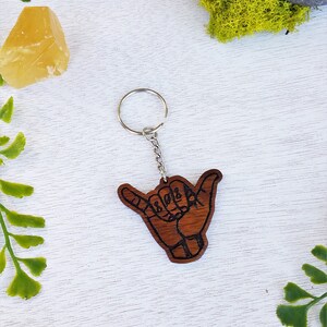 Koa Shaka 808 Hawaii Area Code Keychain Mango | Etsy