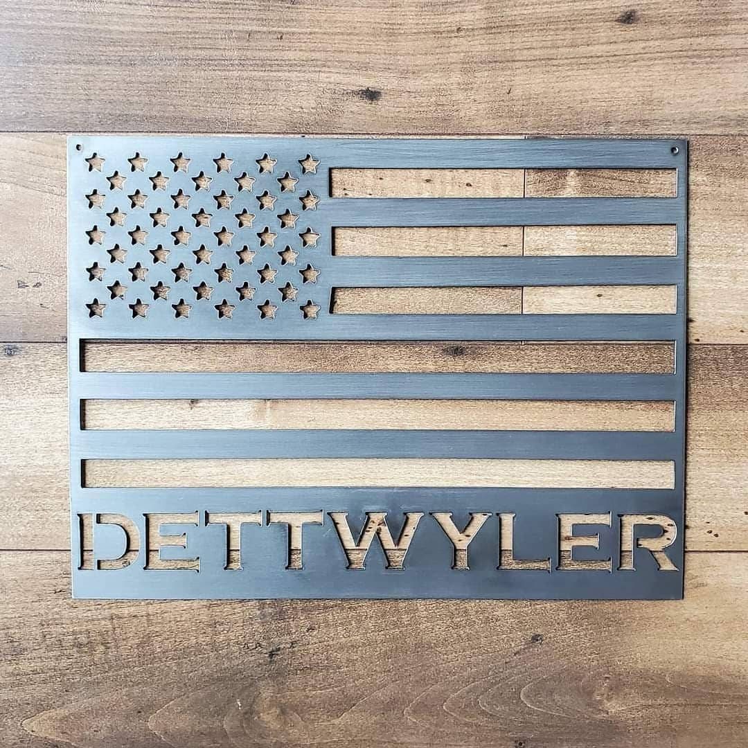 Custom Last Name American Flag Metal Sign Patriotic Sign - Etsy
