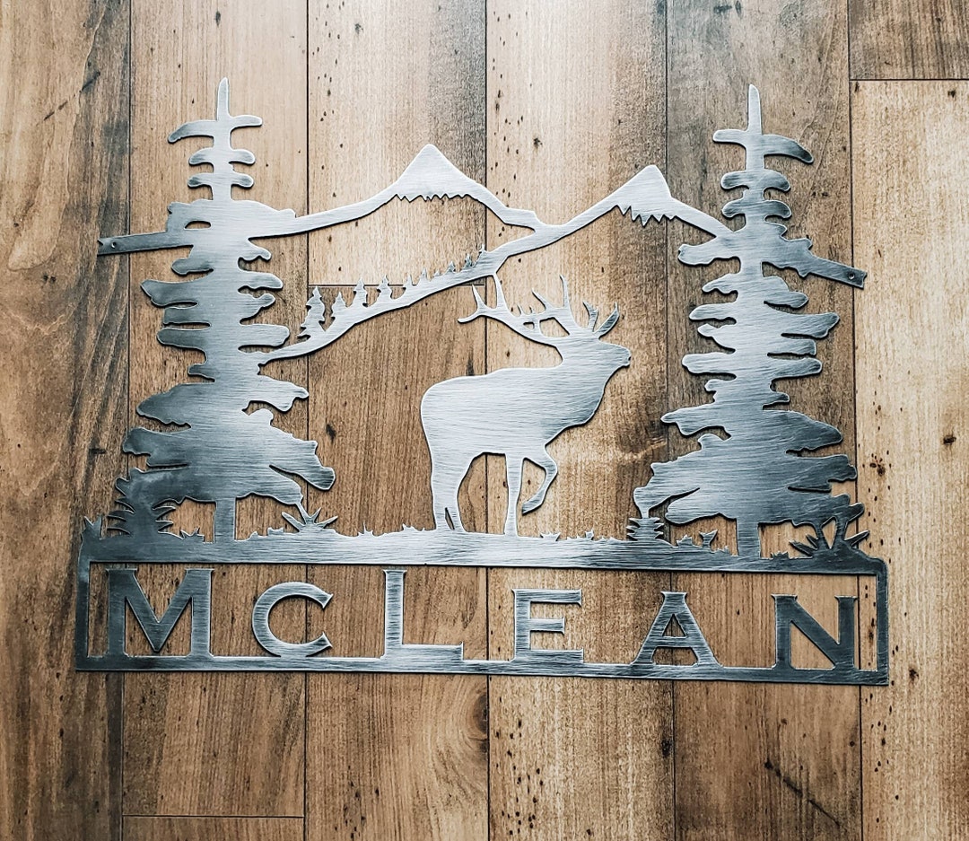 Personalized Metal Elk Welcome Sign | Last Name, Hunting Decor - Etsy